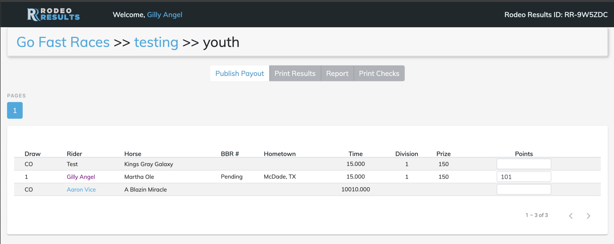 How to Track Points on Rodeo Results - Rodeo Results